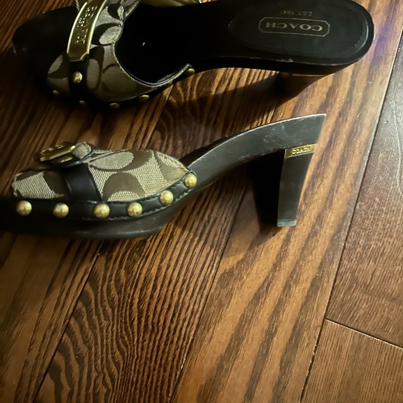 Coach | Shoes | Coach Womens Black And Tan Mules | Poshmark